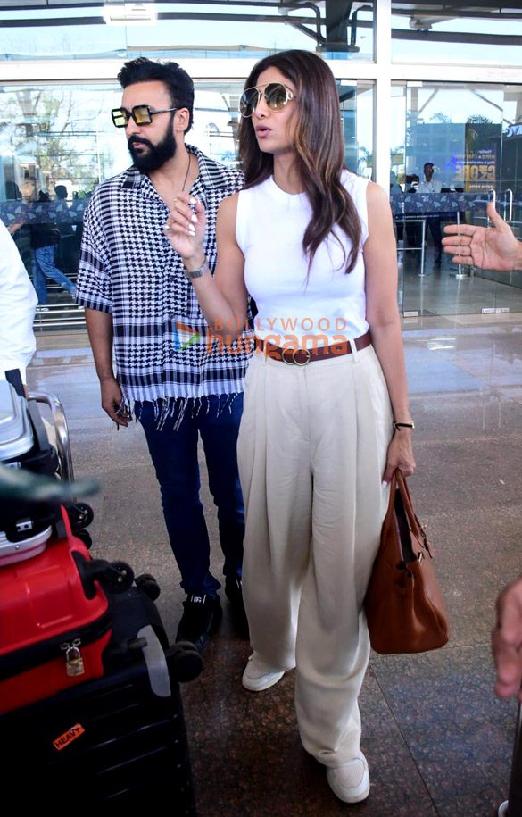 Photos: Shilpa Shetty Shetty, Raj Kundra and others snapped at Goa airport