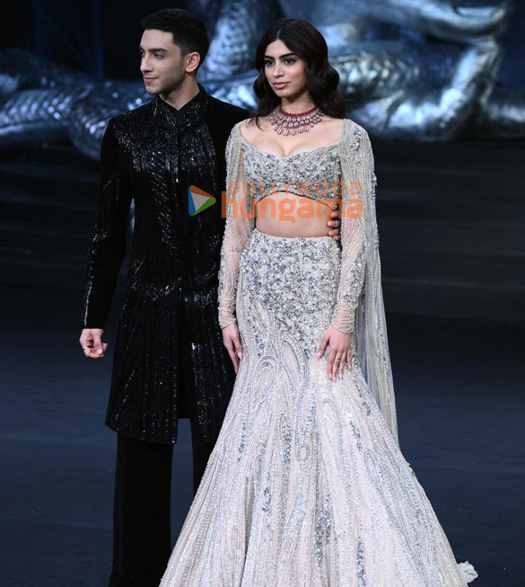 Photos: Khushi Kapoor and Vedang Raina walk the ramp for Gaurav Gupta ...